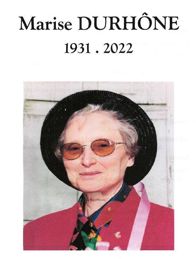 Marise Durhône : une grande dame nous a quittés - AIASAD : aide et ...